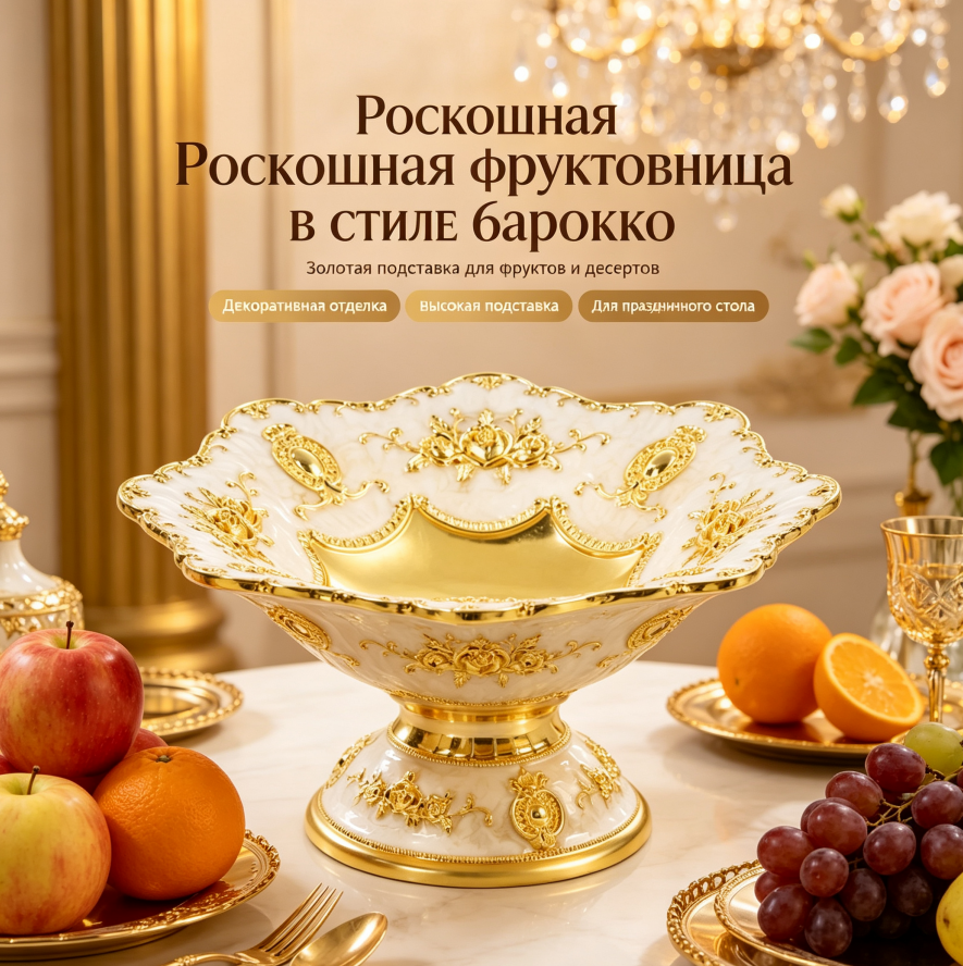 European-style light luxury fruit plate, fashionable and creative fruit plate, exquisite and high-end fruit plate