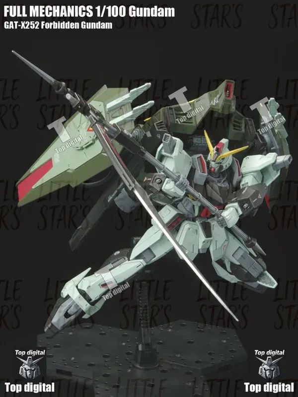 Сборная Игрушечная фигурка модель FULL MECHANICS FM 1:100 Gundam GAT-X252 Forbidden Gundam, Высококачественная модель, Поставляется с бесплатными наклейками и кронштейнами