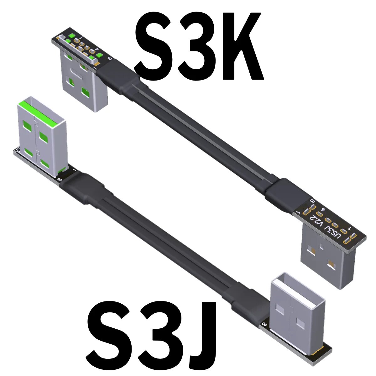 ADTLink USB 2.0 Плоский кабель 40cm, S3J-S3K