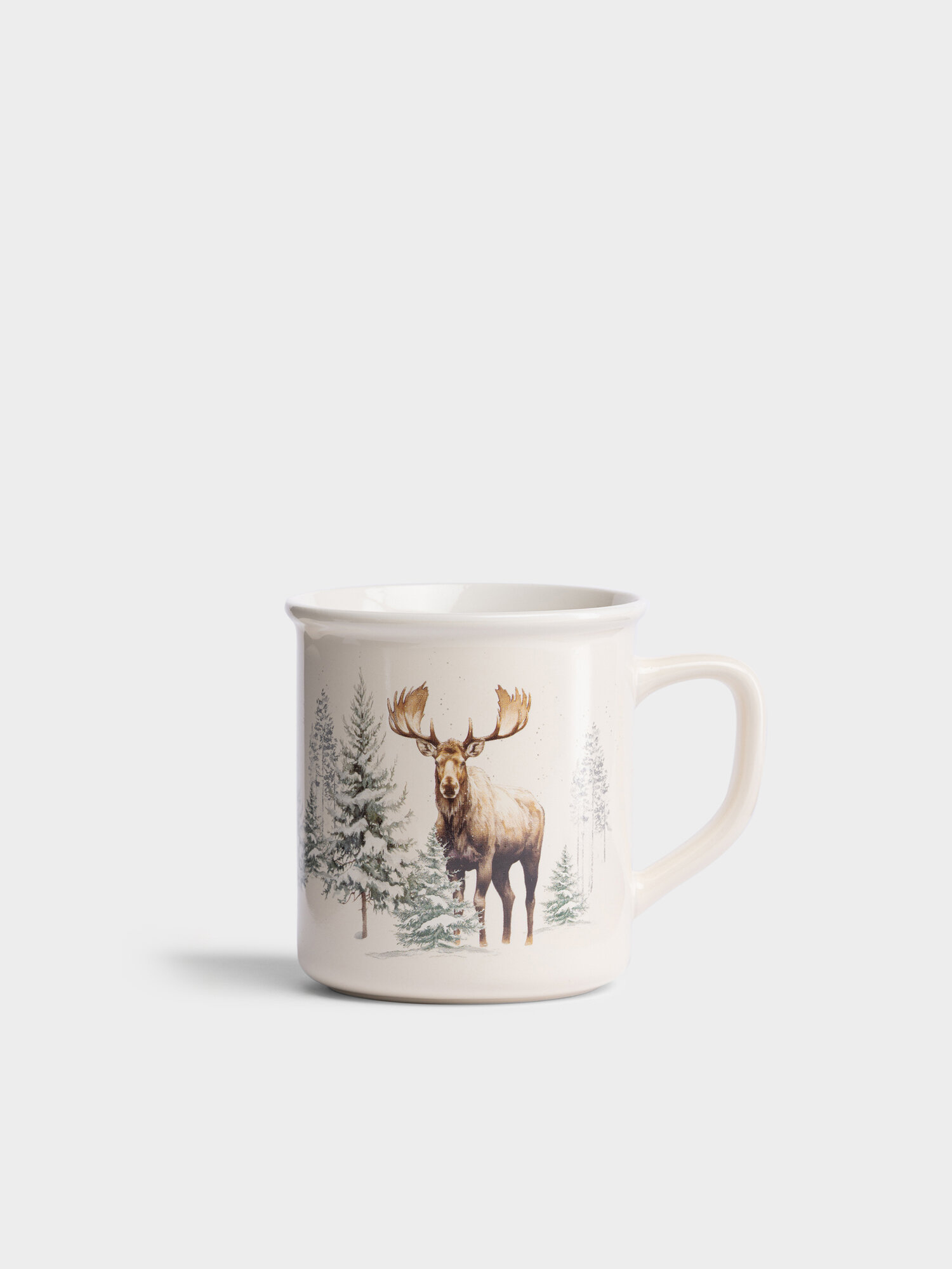 Кружка, 430 мл, фарфор N, молочная, в крапинку, Лось, Moose story, Kuchenland