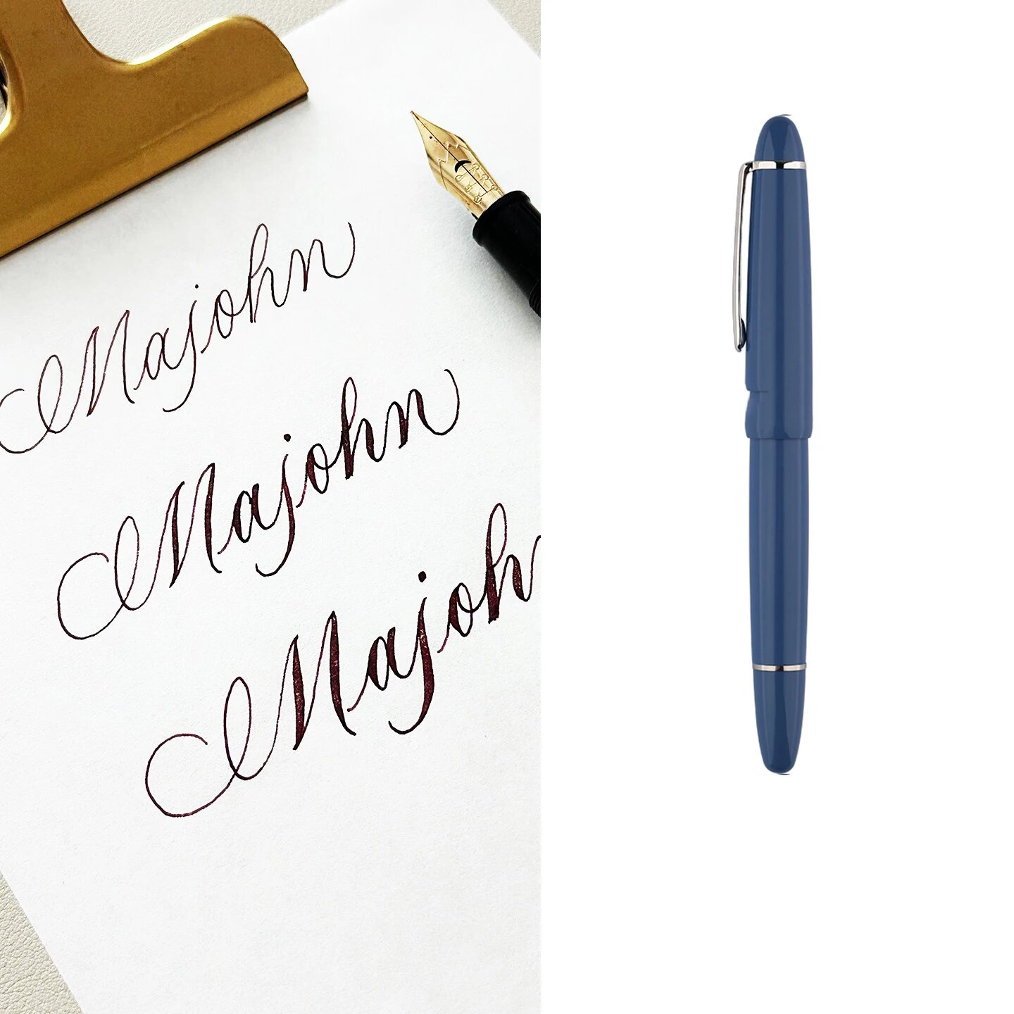 Перьевая ручка MAJOHN Classic Flex, темно-синий (P136 Glacier Blue)