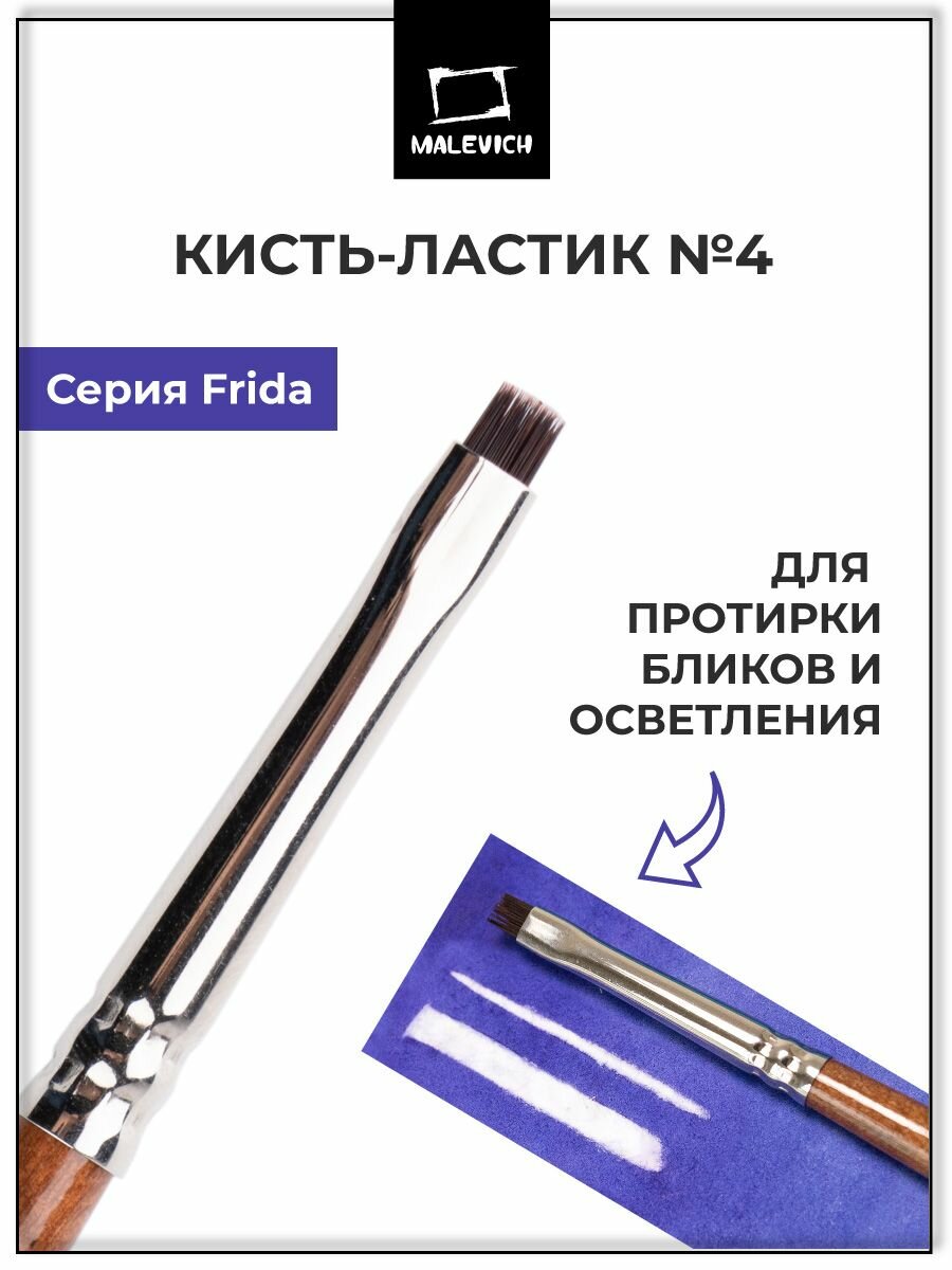 Кисть-ластик из синтетики Frida, плоская №4