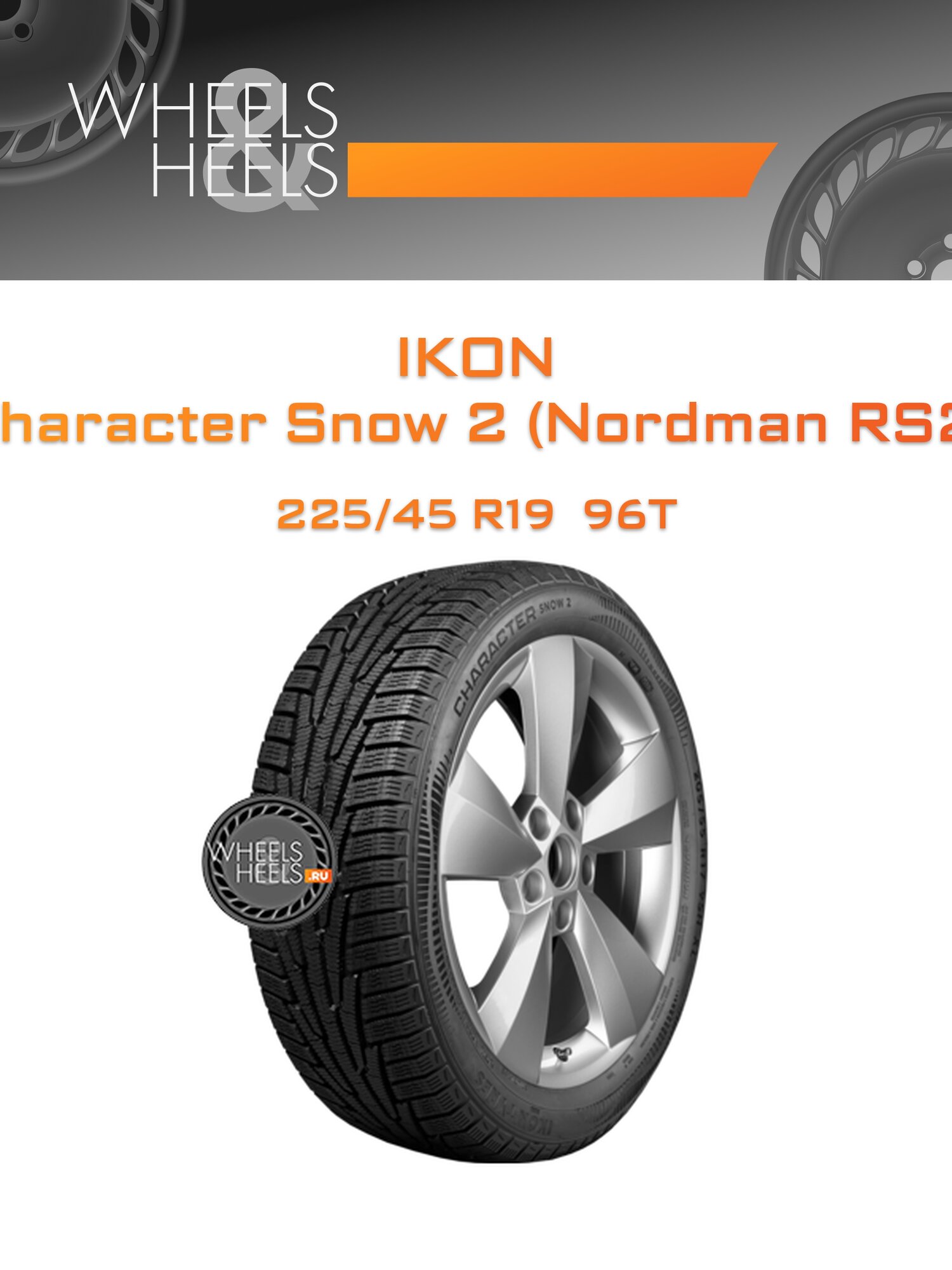 Шина автомобильная Ikon Character Snow 2 (Nordman RS2) 225/45 R19 96T XL WINTER, зимняя, универсальная