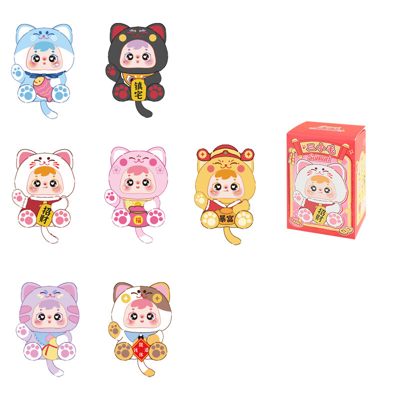 Коллекционные фигурки унисекс SANXIAOMAO Meow Luck, Lucky Cat Collection--Single Mystery Box