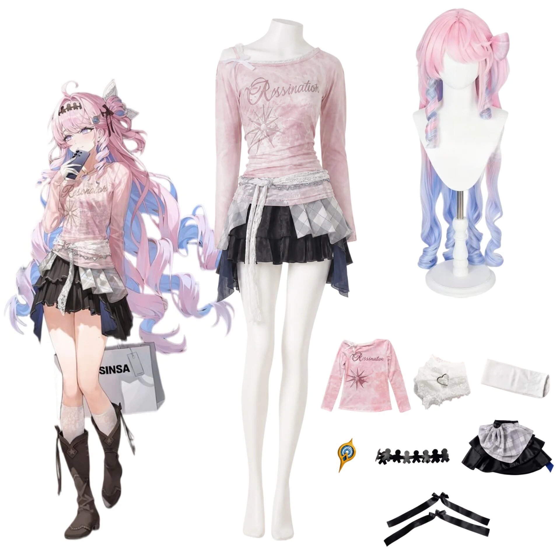 Костюм Wuthering Waves Дения L, A3 Costume Wig