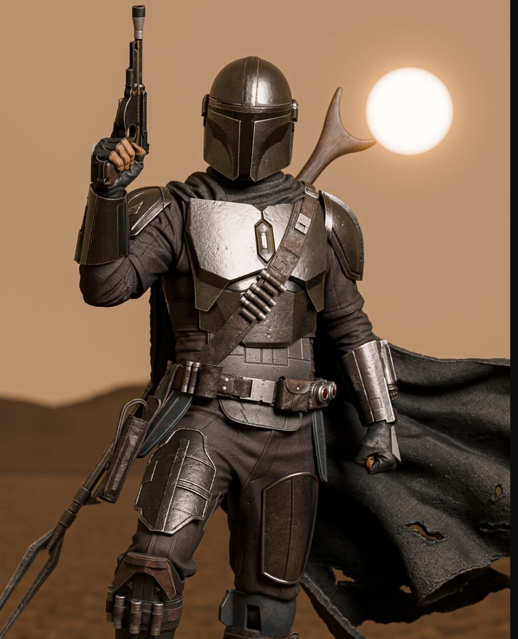 Сборная модель The Mandalorian (Star Wars), 300мм (без базы), 1/6 для покраски