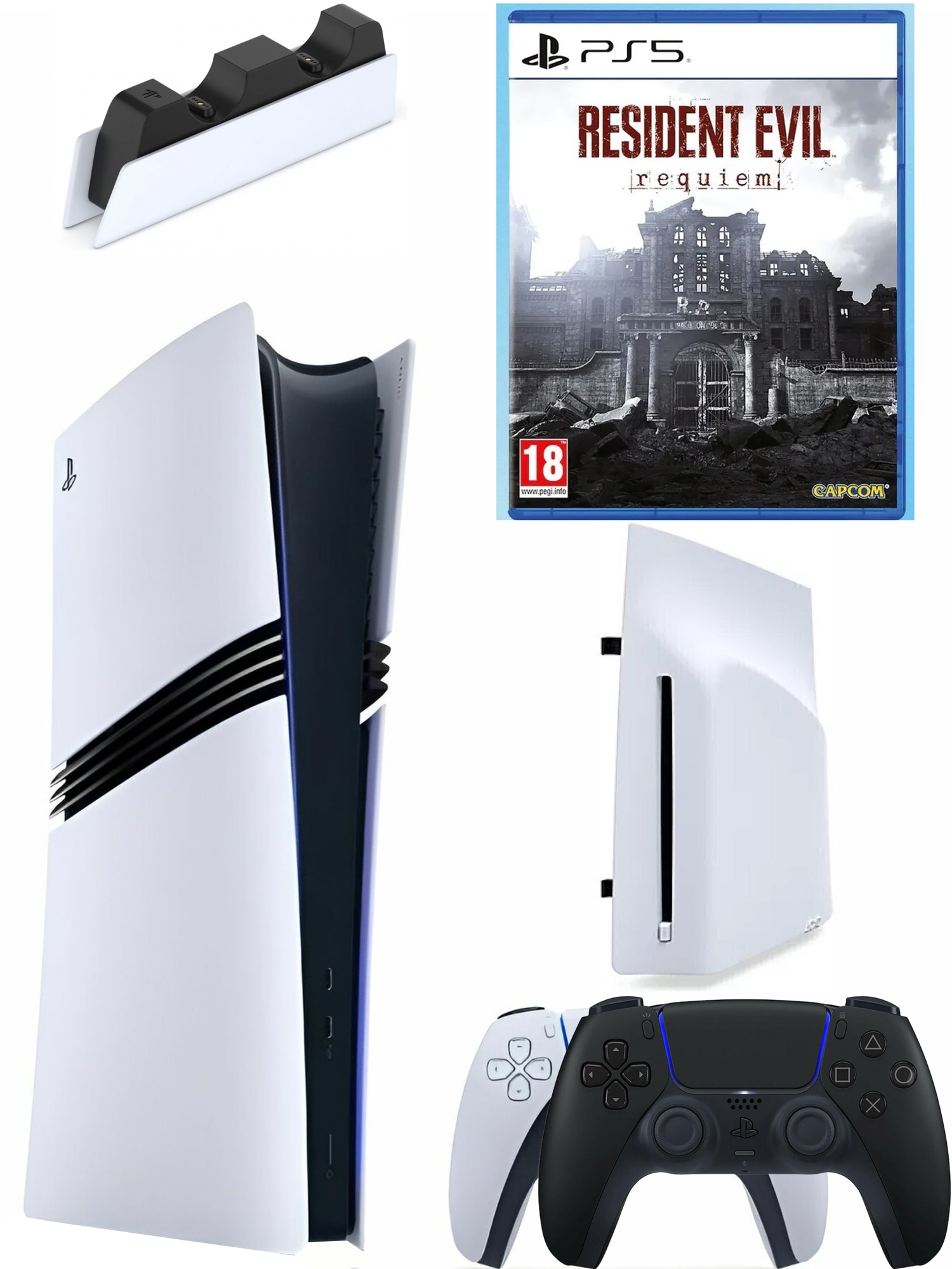 Игровая приставка Sony PS 5 Pro Digital Edition+Зарядная станция+ Дисковод +2-ой геймпад+ Resident Evil Requiem,2Tb SSD
