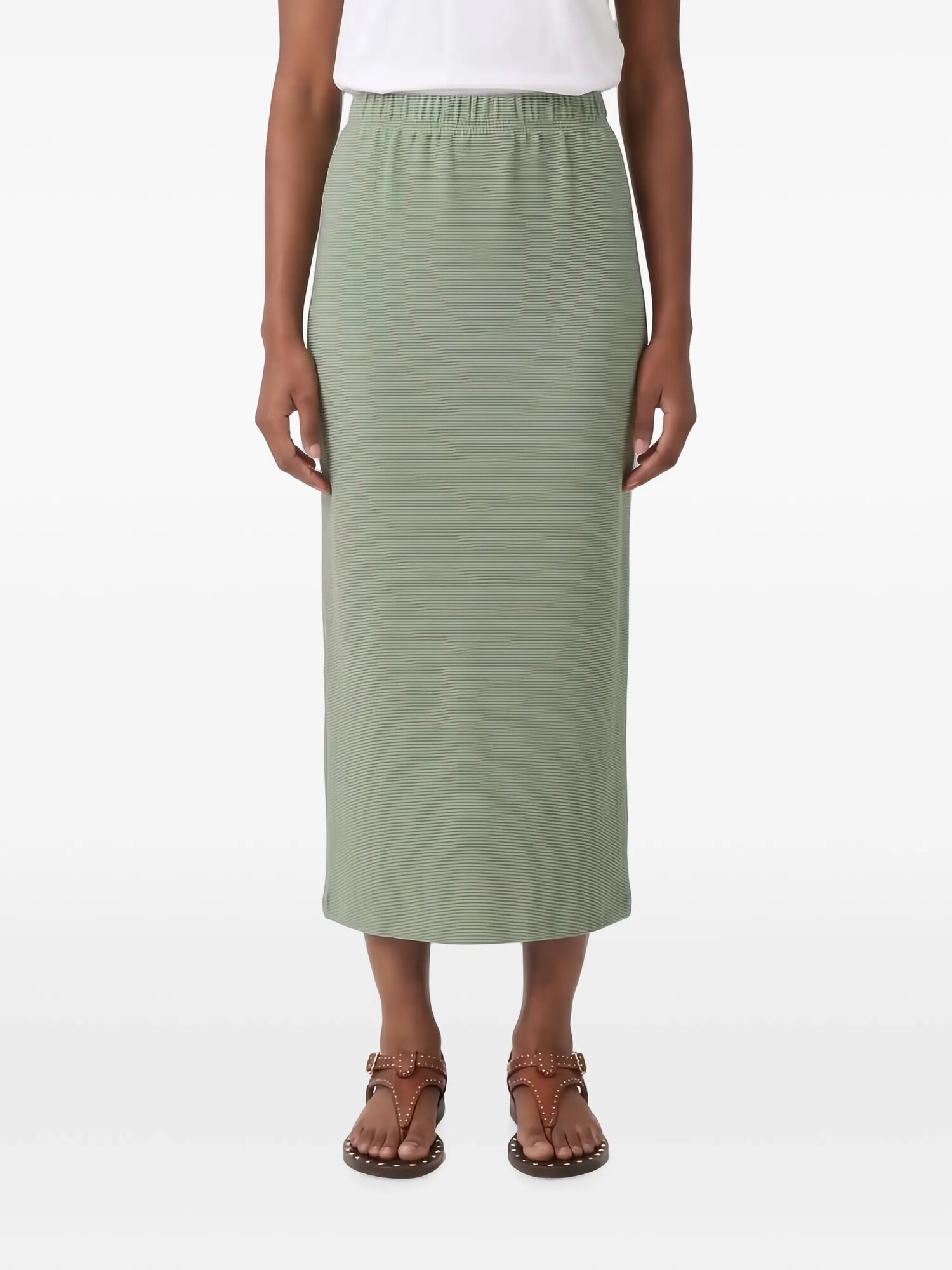 Юбка Max Mara Pleated elasticated-waist midi skirt, размер 46 — фото 1