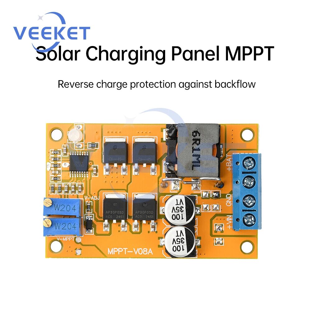 DC8-28V 5A 100W MPPT контроллер заряда солнечной батареи 9V 12V 24V автоматический переключатель солнечная плата переключатель