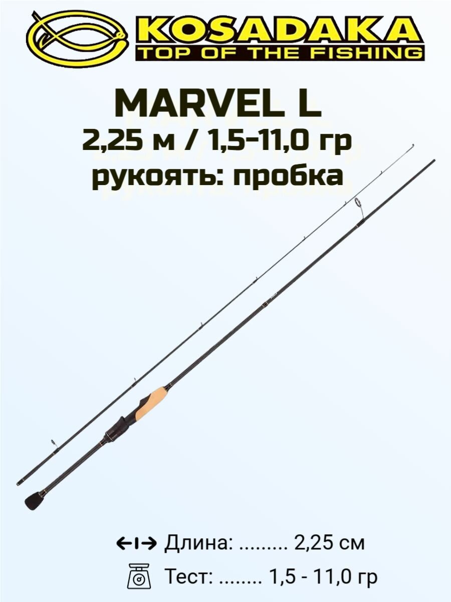 Спиннинг Kosadaka "MARVEL" 2,25м / 1,5-11г (пробка)