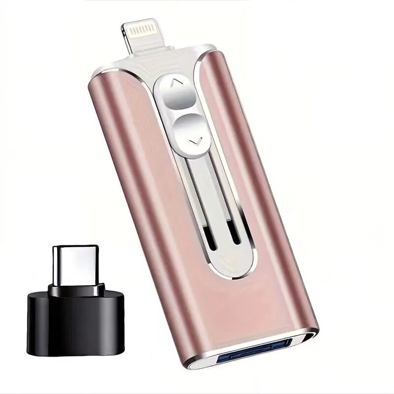 USB-флешка 256 ГБ для iPhone, Huawei, Xiaomi, Oppo, Vivo - Розовый, высокопроизводительная, портативная