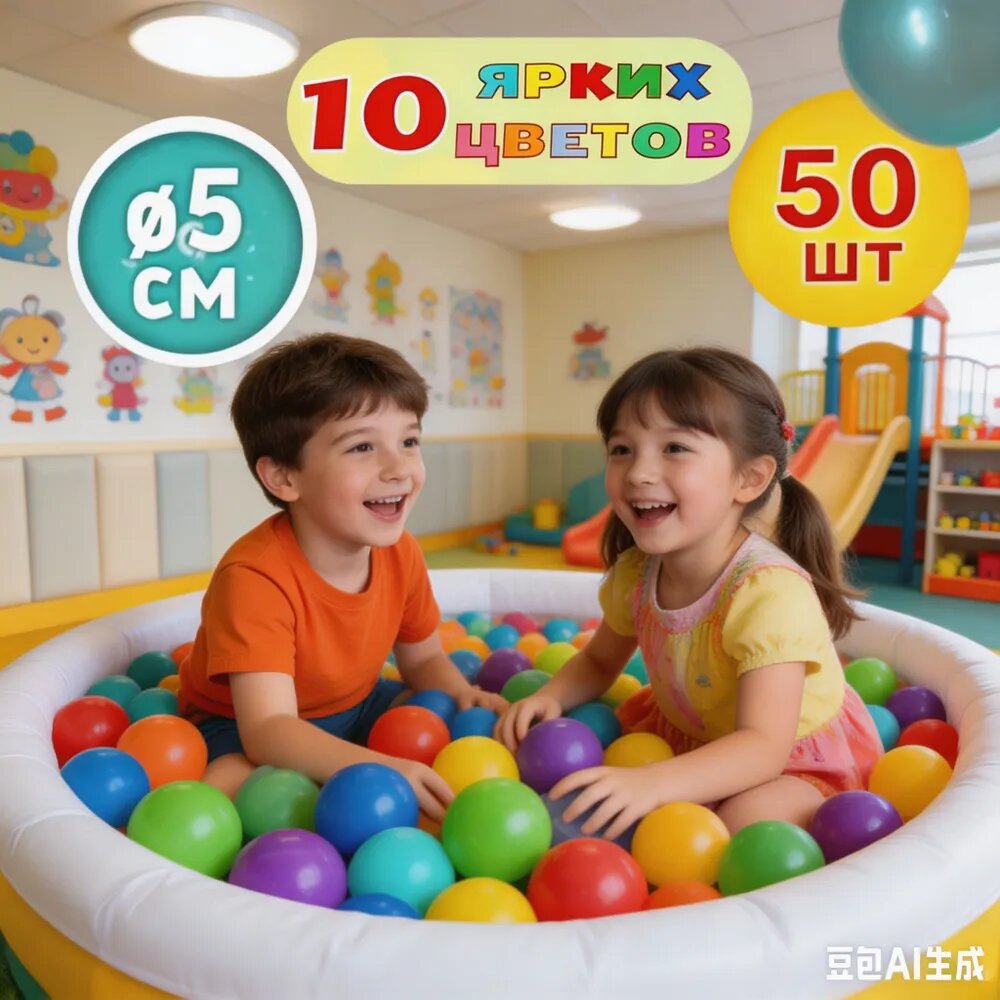 Шарики для сухого бассейна, 50 шт