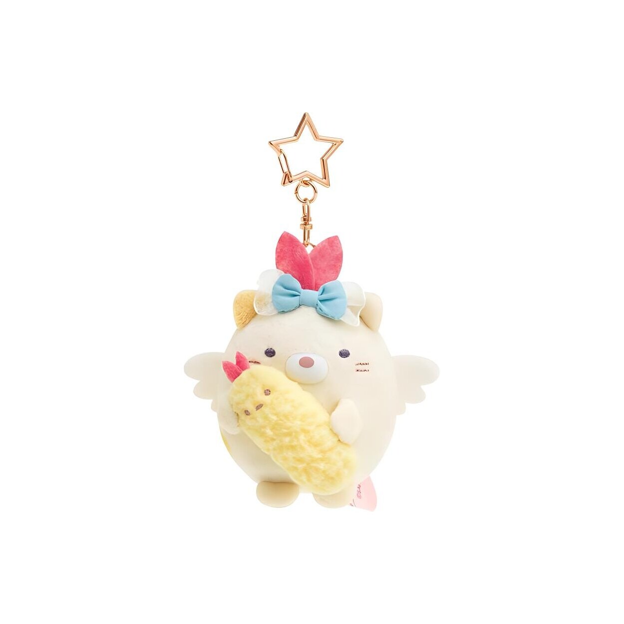 SAN-X Angel July Tempura Fried Shrimp Plush Doll Cute Doll Plush Keychain 7 cm High