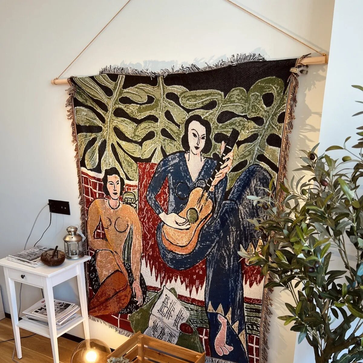 Плед-гобелен Henri Matisse в пасторальном стиле Guitar Woman Blanket
