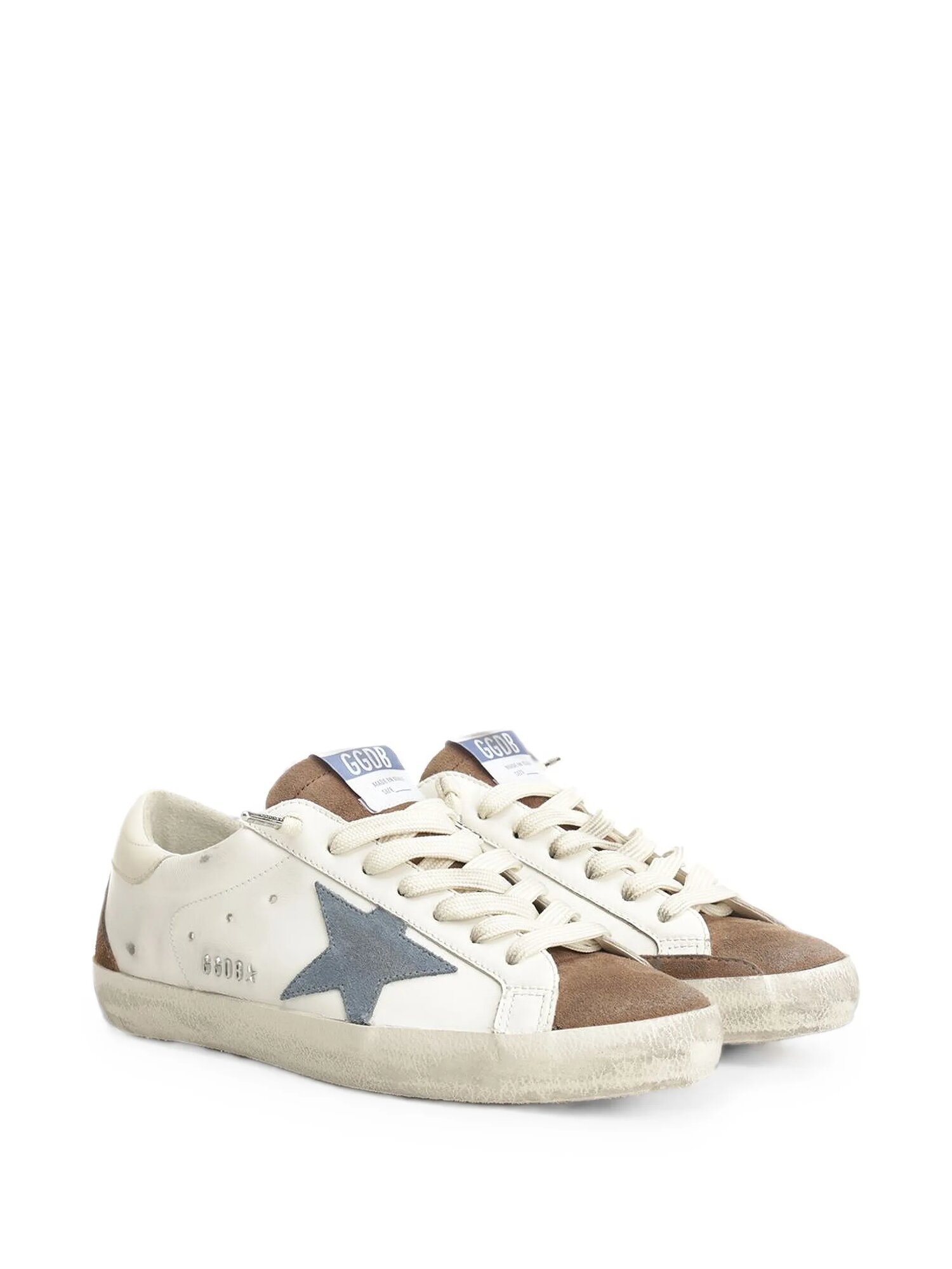 Кроссовки Golden Goose Super Star leather sneakers, размер 44, бежевый/белый — фото 1