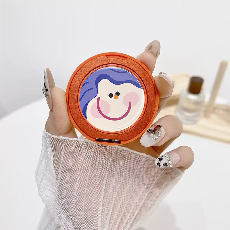 Съемный магнитный держатель для смартфона с рисунком мультяшного смайлика, оранжевый, 1 шт