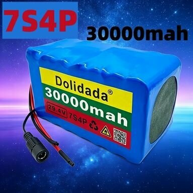 Новый литиевый аккумулятор 7S4P 24V литий - ионный аккумулятор 29.4v, 30Ah электрический велосипед, 18650 зарядный литиевый аккумулятор 30000mAh. для электровелосипеда аккумуляторная батарея высокая емкость 18650