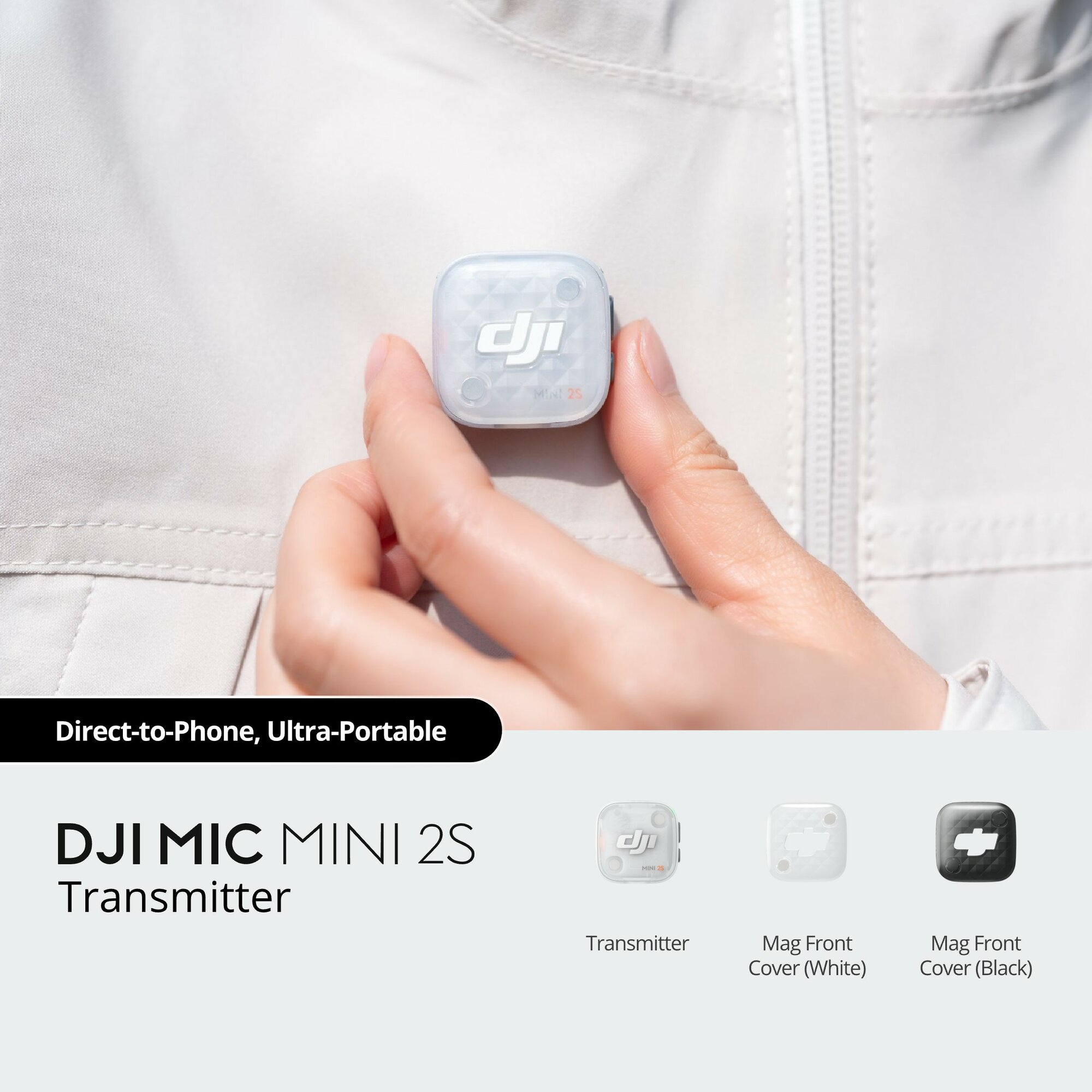 Микрофон DJI Mic Mini 2S (1 Receiver) для камера, беспроводной, с шумоподавлением, 28 ч записи