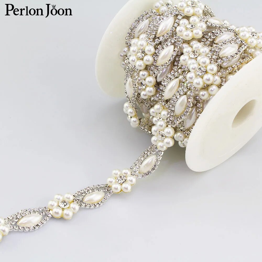 Лента декоративная Perlon Joon, 2 yards, ML090 silver
