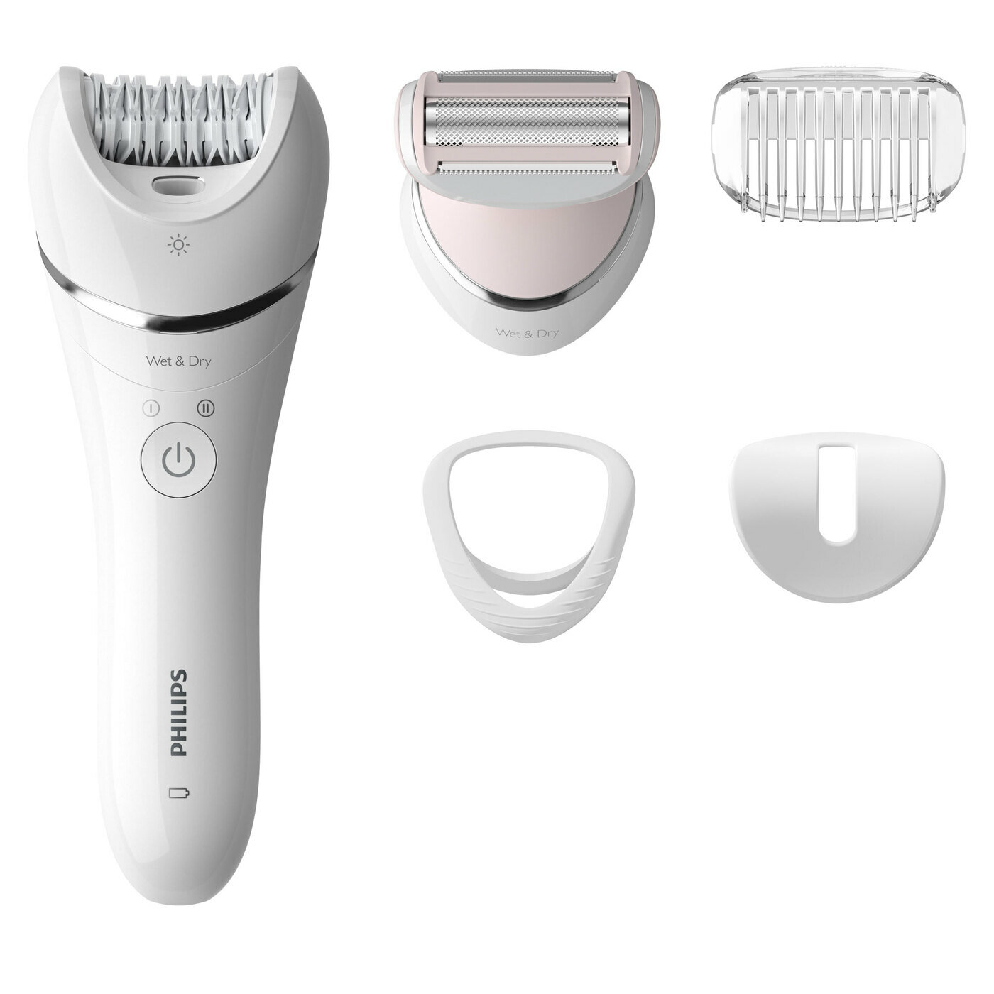 Эпилятор Philips BRE700/00, с подсветкой, для тела и зоны бикини, 2 скорости, влагозащищённый, влажной и сухой эпиляции