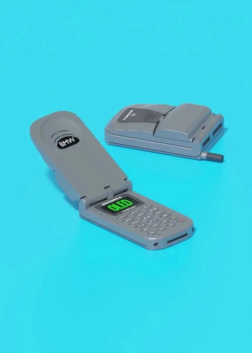 Мобильный телефон Motorola, голубой, 40x60см, без рамы