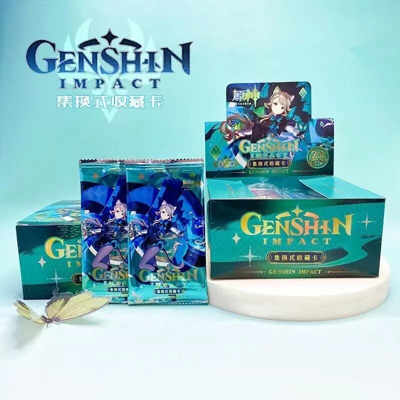 Геншин Импакция коллекционные аниме карточки/Genshin Impact anime cards collectibles 6 packaging Упаковка 3 листов в упаковке