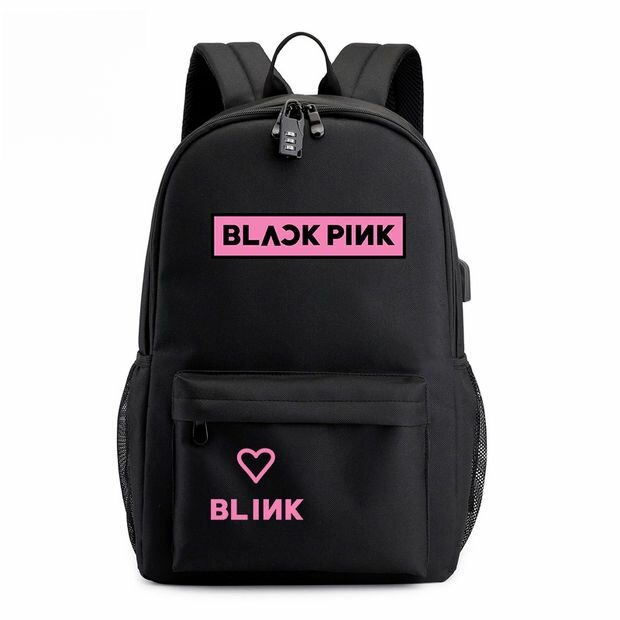 Школьный рюкзак Black&Pink с кодовым замком, стиль Lisa и Jennie (Blackpink), вместительный и лёгкий, защита и удобство, модный дизайн Harajuku