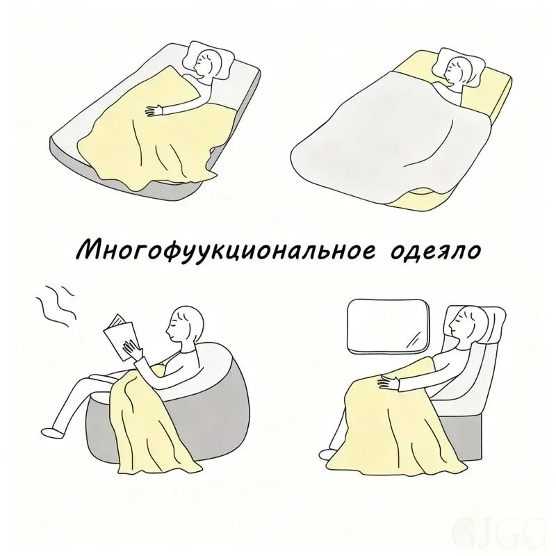 Плед 150x100 см плюшевый геометрический светло-желтый