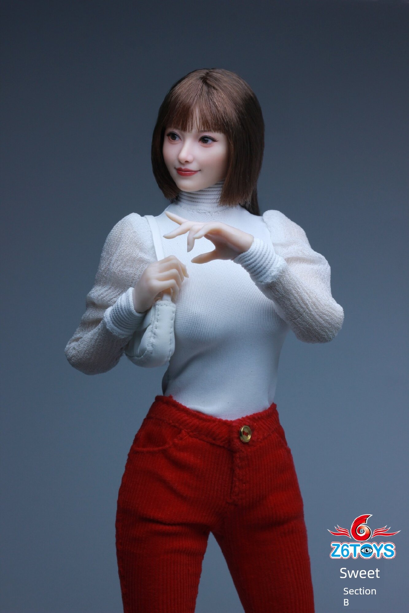 Z6TOYS ZC021 1/6 Масштабная азиатская кукла с подвижными глазами, улыбающаяся, с головной лепкой - Стиль Б