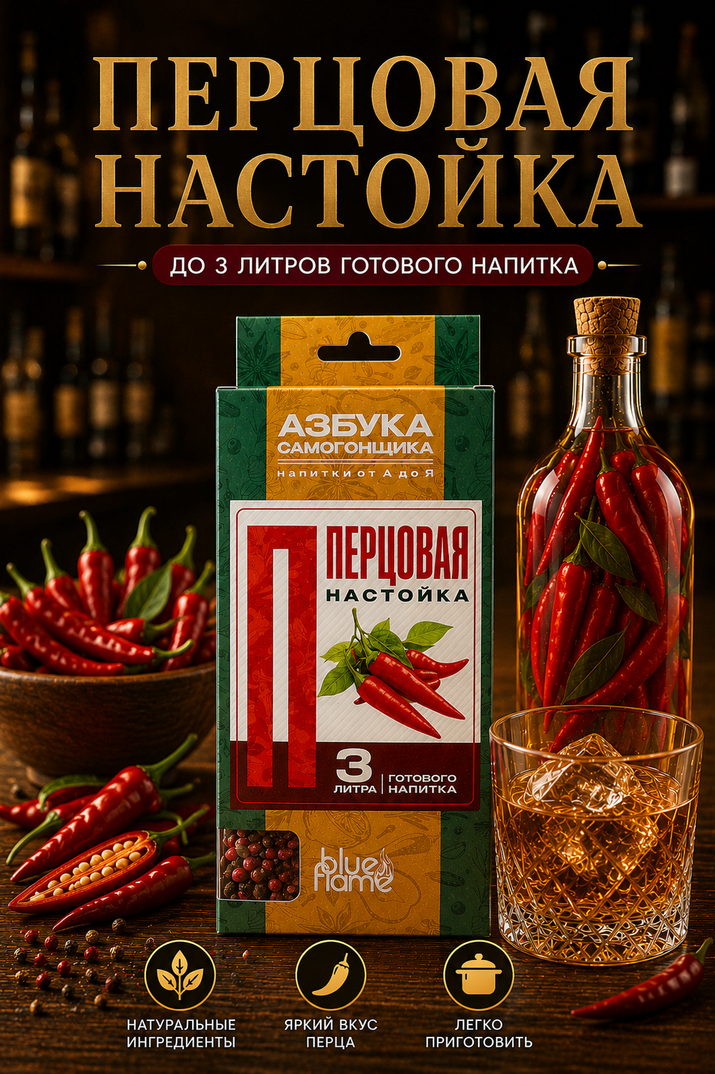Настойка для самогона Перцовая , подарочный набор для настаивания