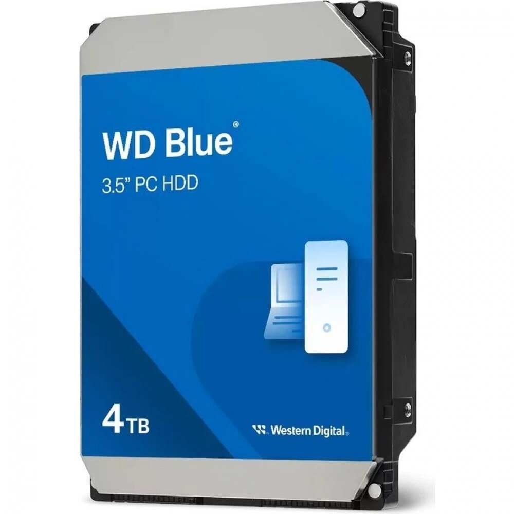 Жесткий диск WD WD40EZZX, 4ТБ, 5400 RPM, 128Mb, SATA 6 Гбит/с (SATA III), синий/серебристый