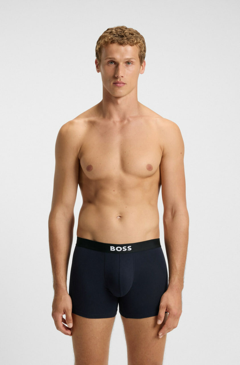 Трусы BOSS Boxer Long One, комплект из 3 шт., размер M, черный — фото 1
