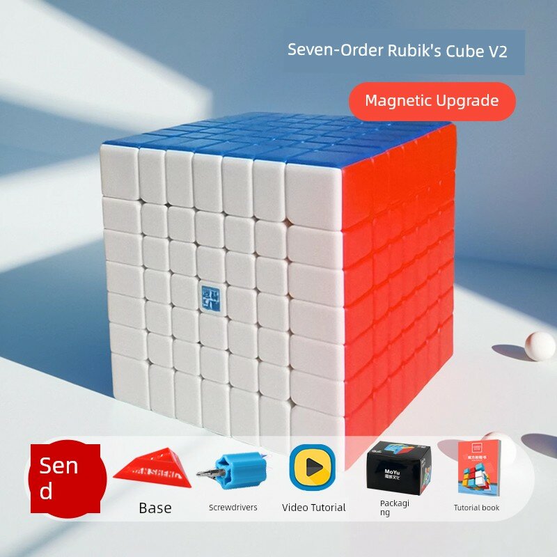 7x7x7 Улучшенный магнитный кубик Рубика, цветная конструкция, премиум головоломка для спидкубинга