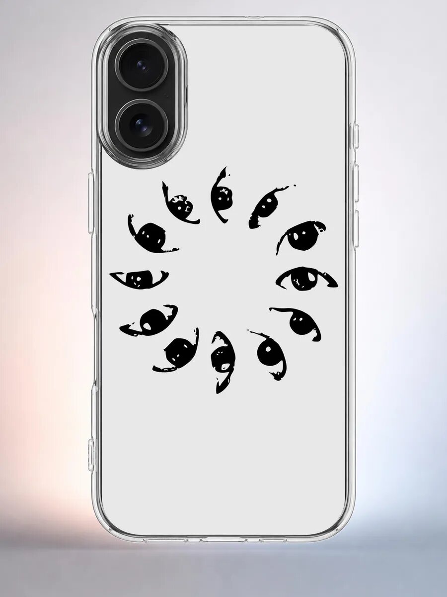Чехол iPhone 16 круг глаз силиконовый прозрачный