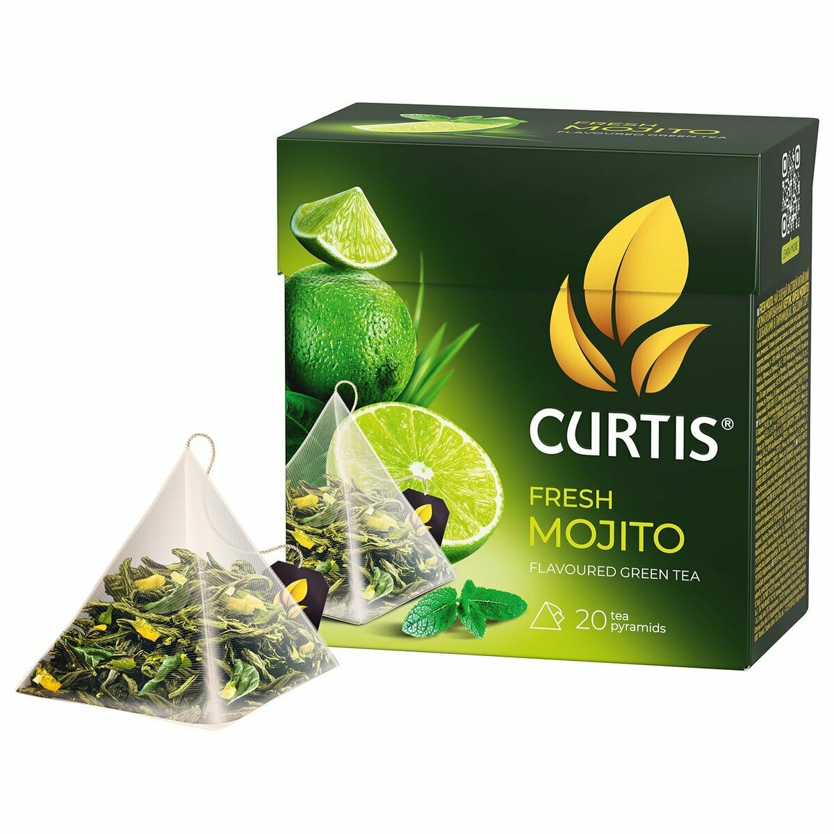 Чай Curtis Fresh Mojito зеленый, 20 пирамидок по 1,7г, 102210 (102210), 12 уп.