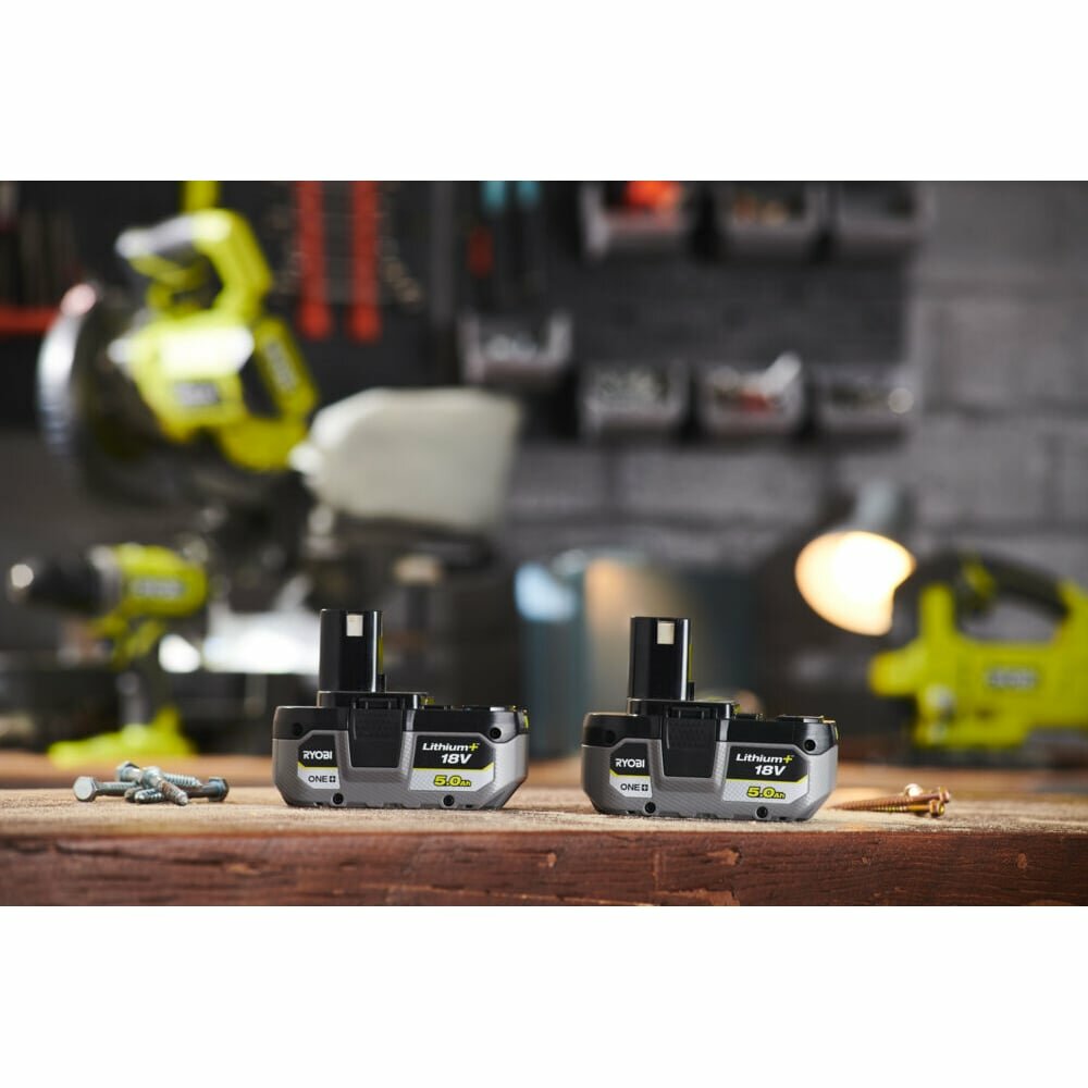 Набор Ryobi ONE+ RC18120-250 5133003364 аккумулятор (18 В; 5.0 А*ч; Li-Ion) 2 шт. и зарядное устройство RC18120 — фото 1