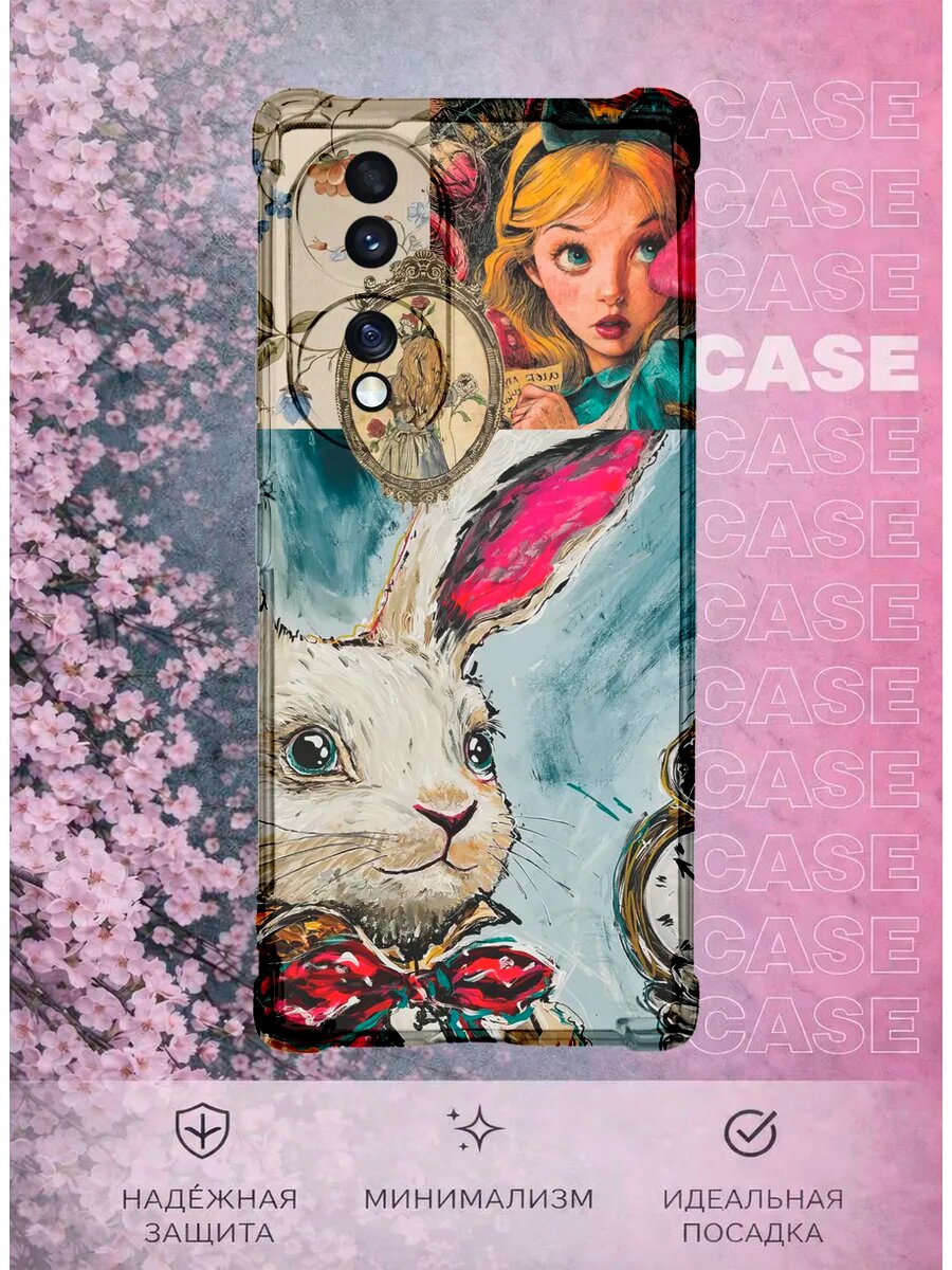 Чехол на Honor 70 с принтом Алиса в Стране чудес