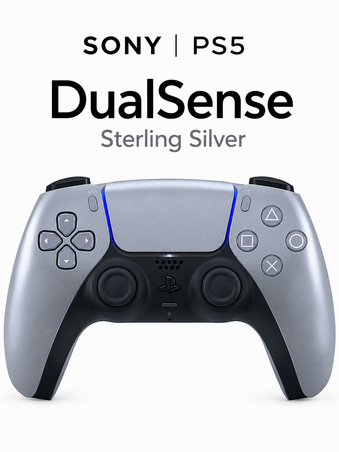 Геймпад Беспроводной Sony DualSense (PS5), Sterling Silver | Серебряный
