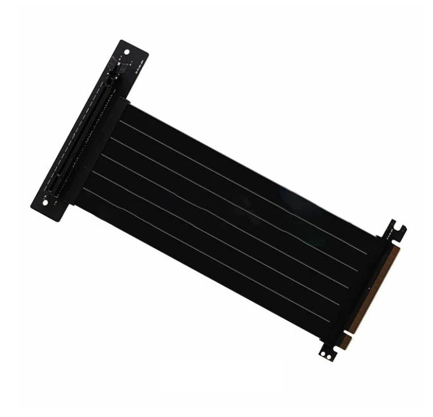 Кабель расширения PCIE 4.0 X16 для видеокарты, экранированный, гибкий, крепление 90°, GPU Express Lossless, черный/белый