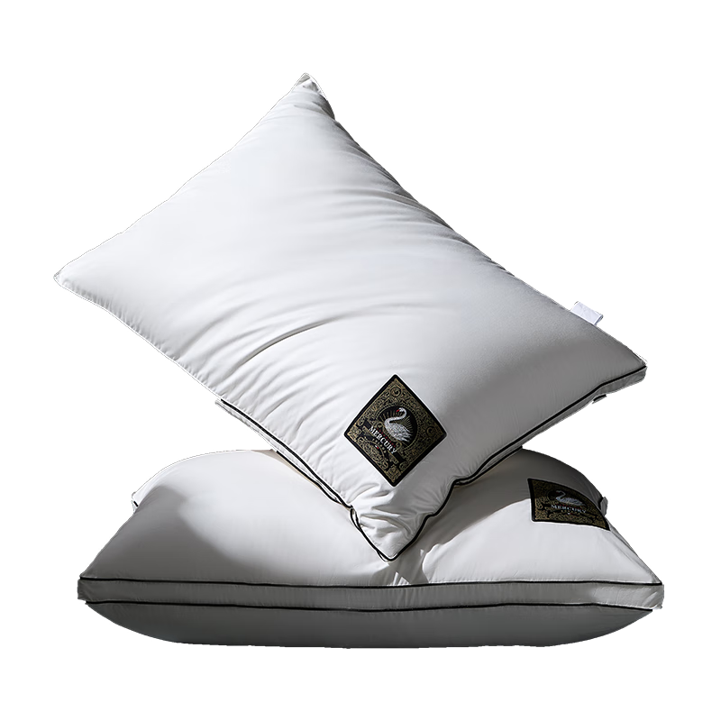 Подушка Mercury Home Textiles 95% белого гусиного пуха - гостиничный уровень 5 звезд, 120ТС, поддержка шеи для взрослых
