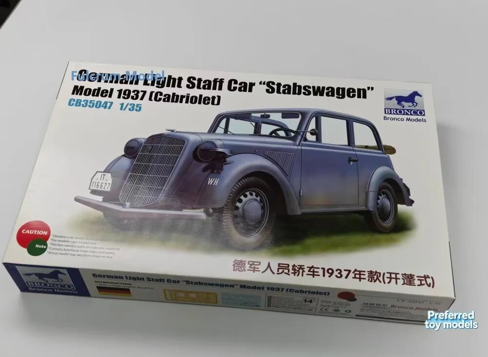 Bronco Model CB35047 1/35 Легкий персонал автомобиль Стабсваген Модель 1937 (Кабриолет) Статический набор моделей