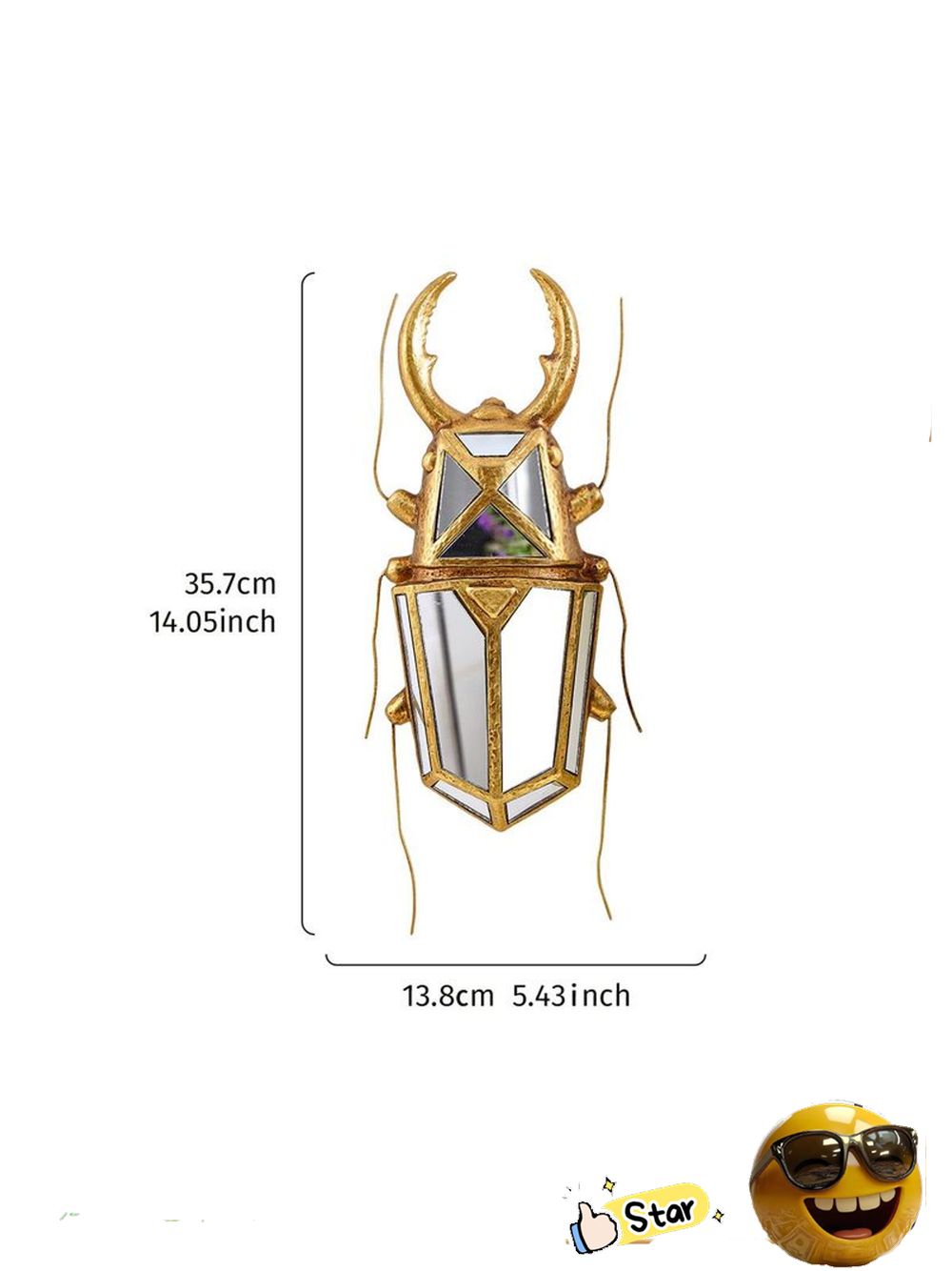 Зеркало интерьерное, 13 см х 35 см, 1 шт