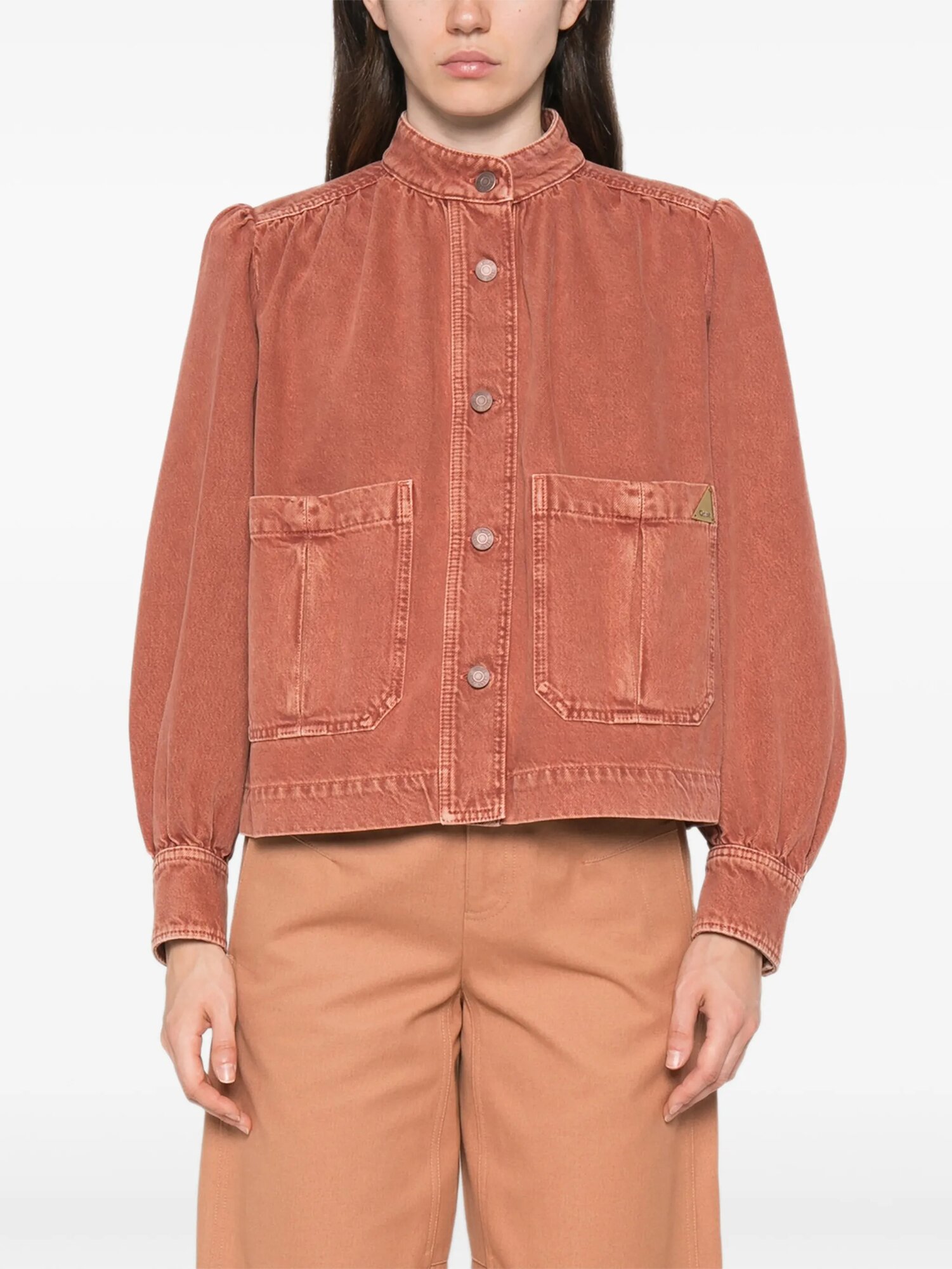 Куртка Chloe Button-fastening buttoned jacket, размер 40, brown — фото 1
