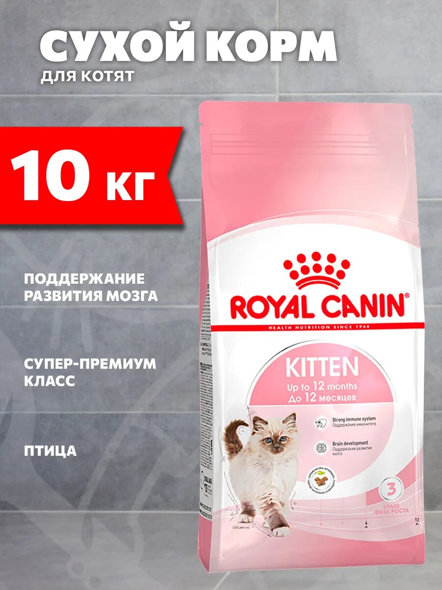 Корм сухой Royal Canin Kitten 36 для котят, 10 кг