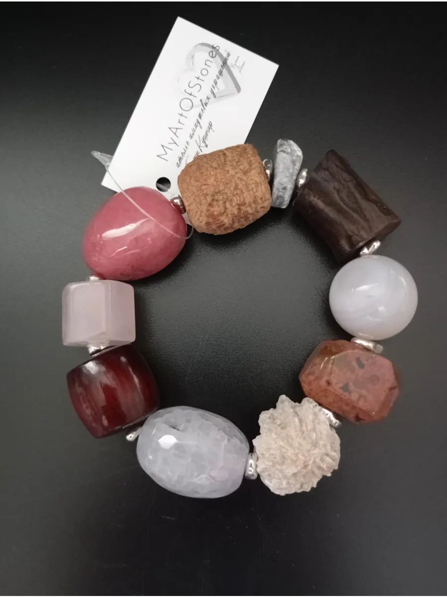 Браслет myartofstones, кварц, агат