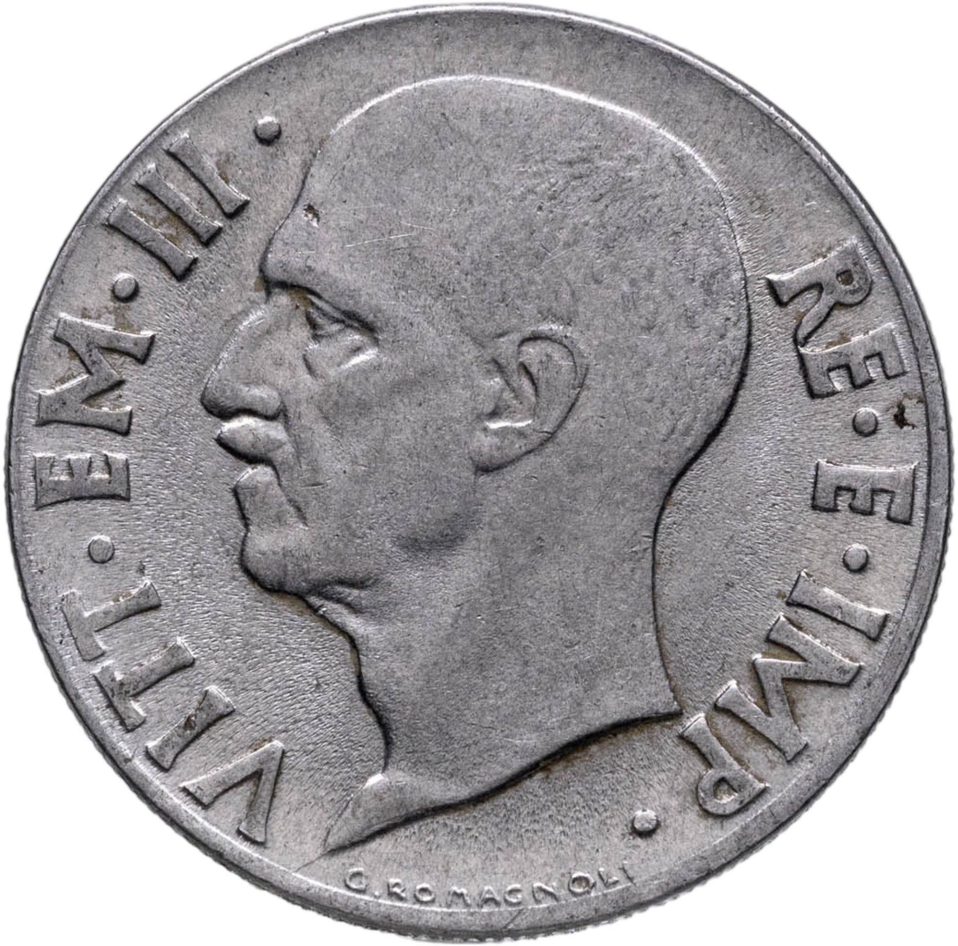 Италия 20 чентезимо (centesimi) 1940 Магнетик, ребристый гурт