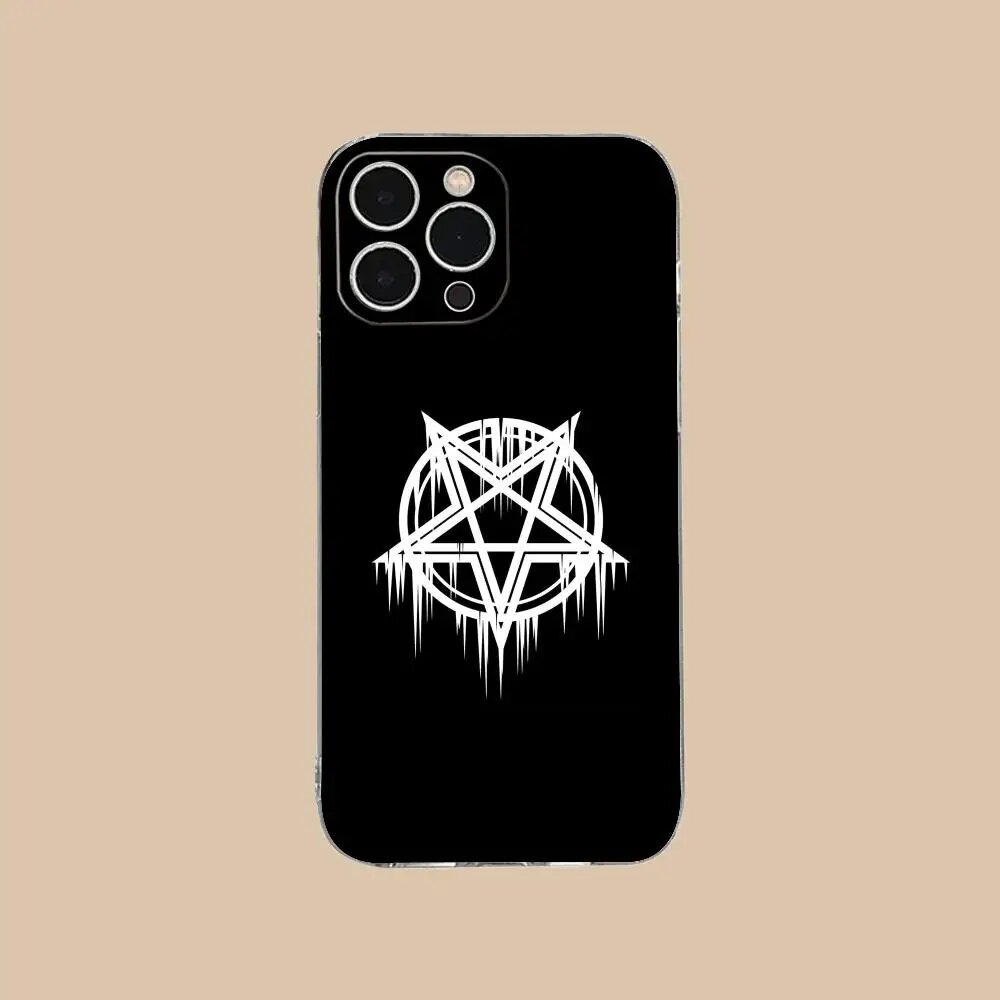 Эстетичный чехол-пентаграмма для iPhone 17 16 15 14 13 12 11 X XR XS Air Pro Max Plus Mini, мягкий прозрачный чехол из ТПУ