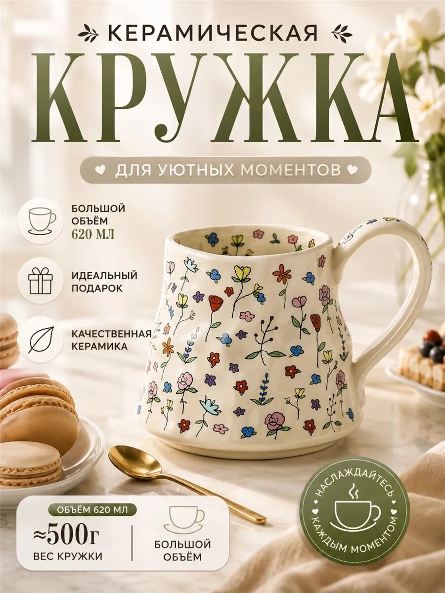 Кружка для чая керамическая кофе