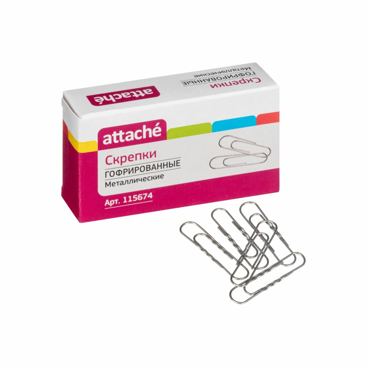 Скрепки Attache (50мм, металлические, круглые, без покрытия) 50шт, 8 уп.
