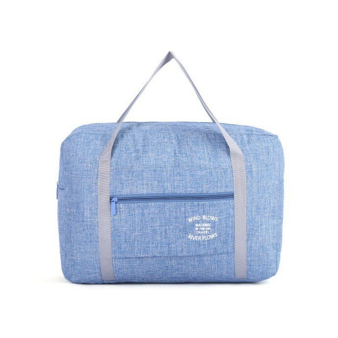 Чемодан большой объем водонепроницаемый оксфорд ткань с ручкой для коротких поездок и путешествий хранение голубой